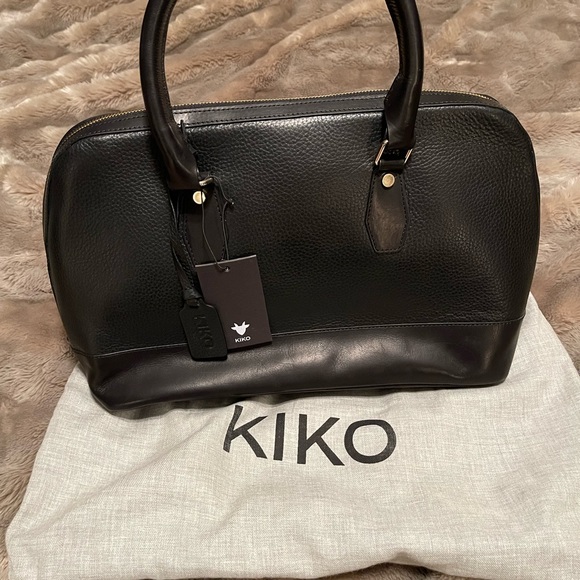 Kiko | Bags | Nwt Kiko Leather Snazzy Handbag Carryall Black Leather ...